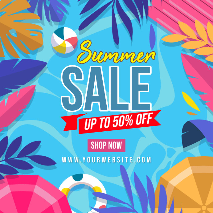 Blue Ceria Summer Sale Pos Instagram Template | PosterMyWall