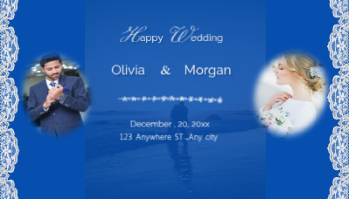 Blue Ceria Wedding Invitation Kartu Bisnis Template | PosterMyWall