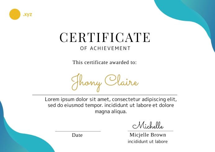 Blue certificate template | PosterMyWall