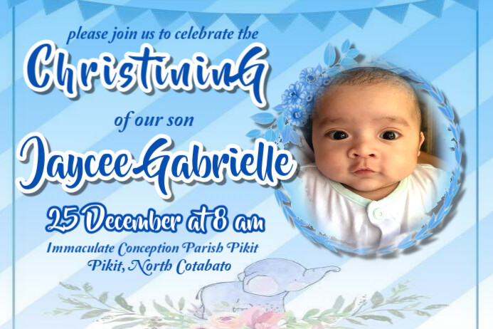 Blue Christining Poster Template | PosterMyWall