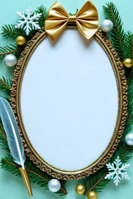 Blue Christmas Greeting Template And Holiday Frame Poster | PosterMyWall