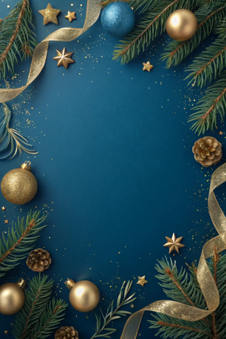 Blue Christmas Ornament Frame Template | PosterMyWall