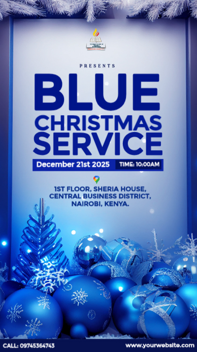 Blue Christmas Service Ads Template | PosterMyWall