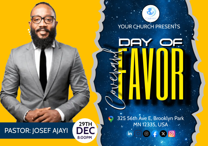 Plantilla de Blue Church A4 | PosterMyWall