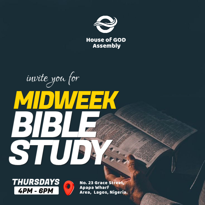 Blue Church Bible Study Invitation Instagram Post Template | PosterMyWall