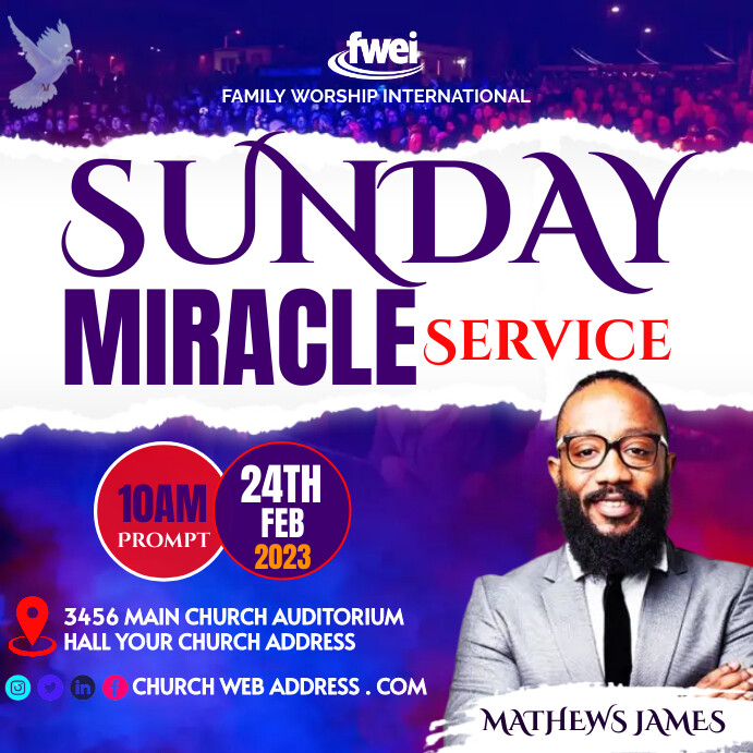 Plantilla de Blue Church Flyer Instagram Post | PosterMyWall