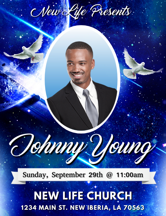 Copy of BLUE CHURCH FLYER TEMPLATE | PosterMyWall