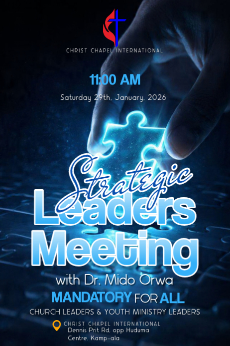 Blue Church Leaders Meeting Poster Template | PosterMyWall