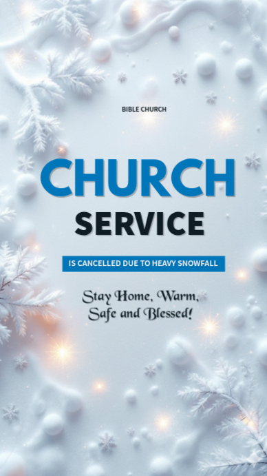 Blue Church Service Cancellation Instagram Story Template | PosterMyWall