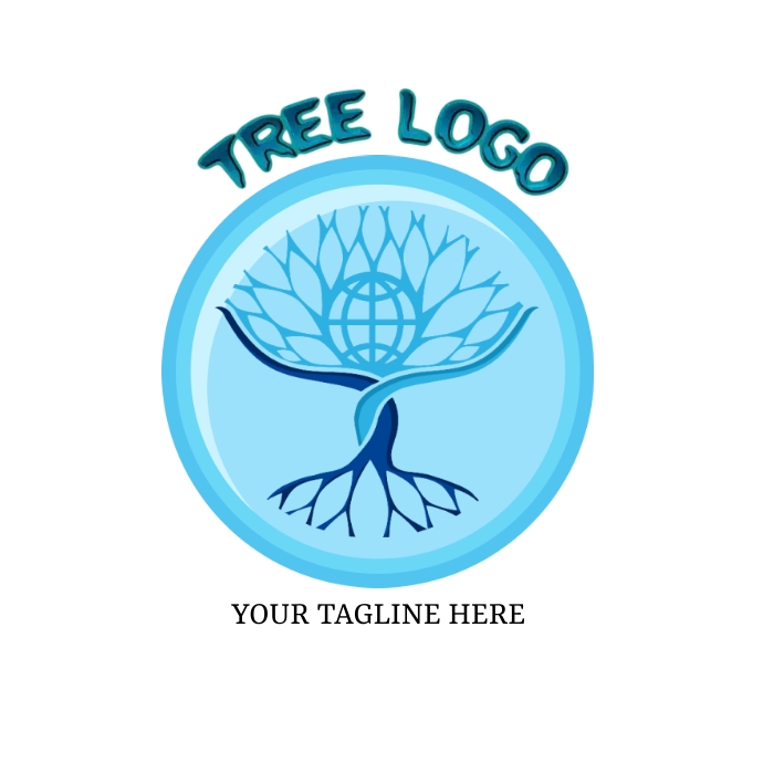 blue circle free tree company logo Template | PosterMyWall