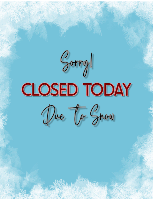 Blue Closure Announcement Flyer Template | PosterMyWall
