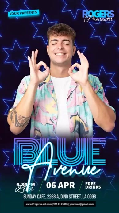 Blue Club Event Template | PosterMyWall