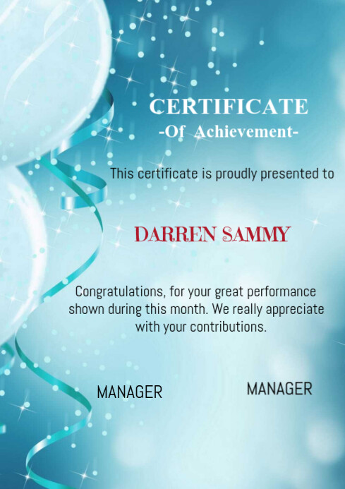 Plantilla de Blue Collage Certificate Template A4 | PosterMyWall
