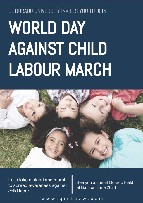 Blue Collage Child Labor Poster/world Child L Template | PosterMyWall