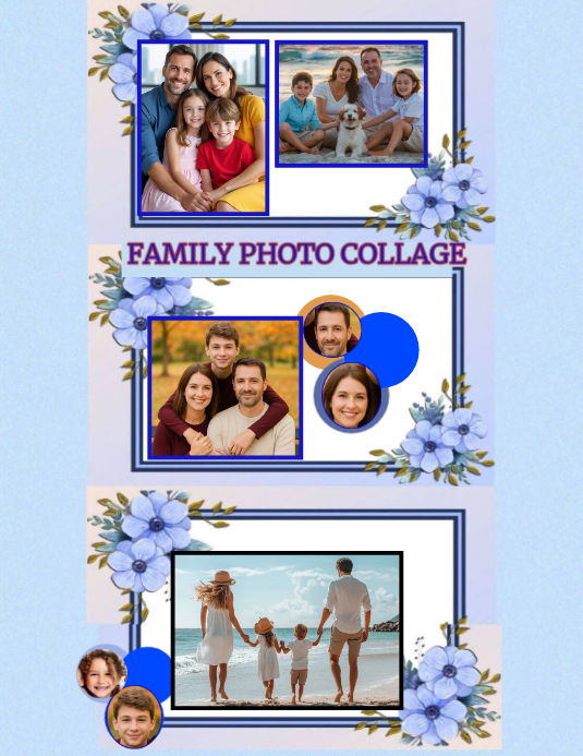 Blue Collage Collage Flyer (us Letter) Template | PosterMyWall