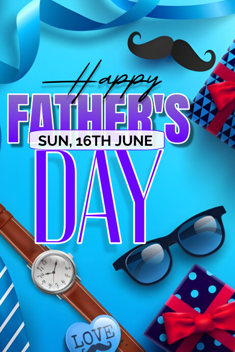 Blue Collage Father's Day Poster Template | PosterMyWall