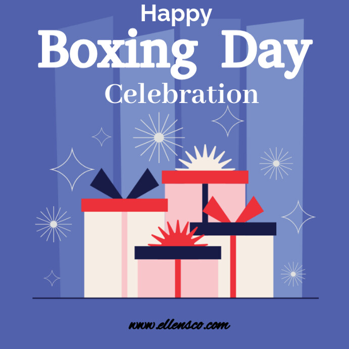 Blue Collage Happy Boxing Day Celebration Instagram Post Template ...