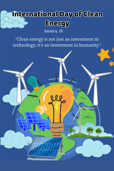 Copy of Blue Collage International Day In Clean Energy Poster ...