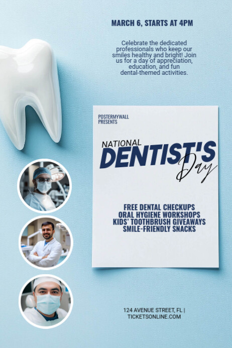 Copy of Blue Collage National Dentist's Day Celebration Event Poster ...