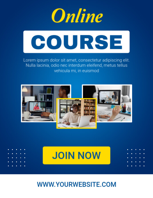 Blue Collage Online Course Flyer (us Letter) Template | PosterMyWall