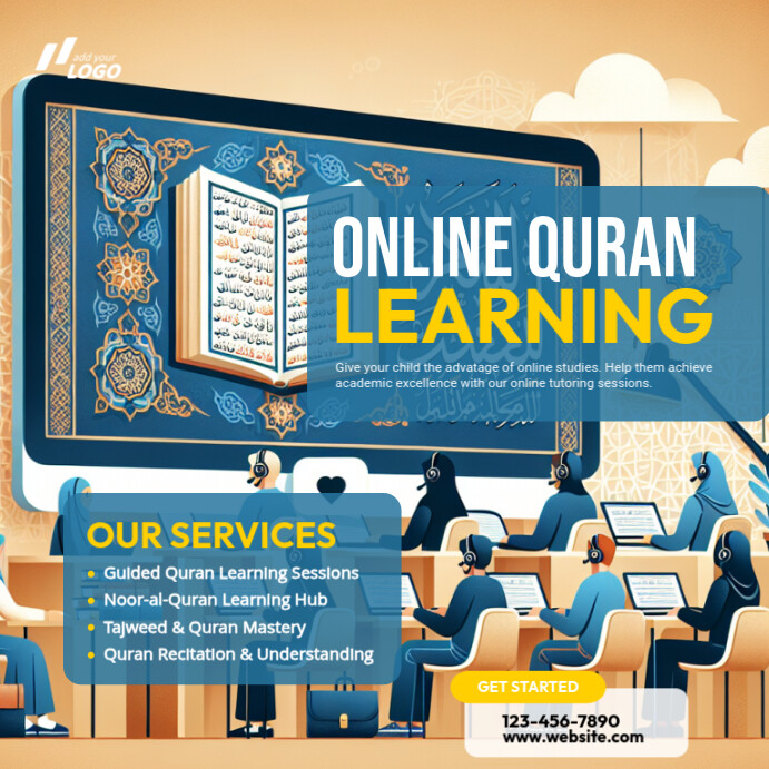 Copy of Blue Collage Online Quran Learning Ad Template Instagram Post ...