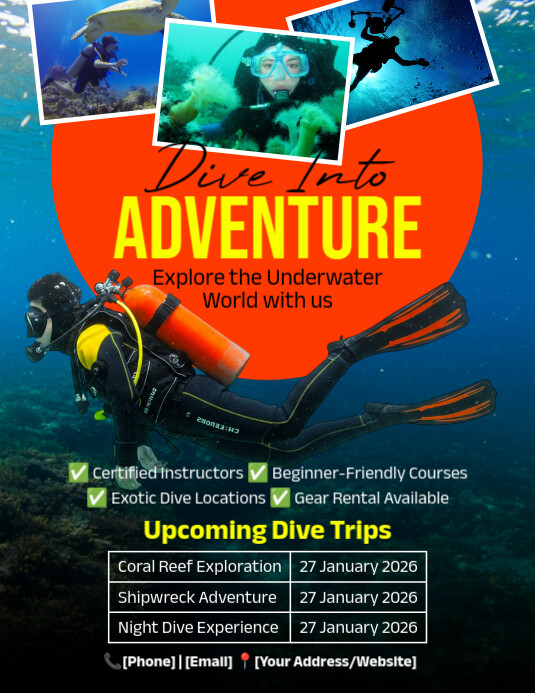 Copy of Blue Collage Scuba Diving Flyer (us Letter) | PosterMyWall