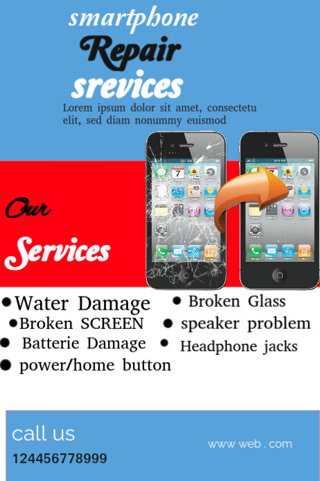 Copy of Blue Collage Smartphone Services Poster | PosterMyWall
