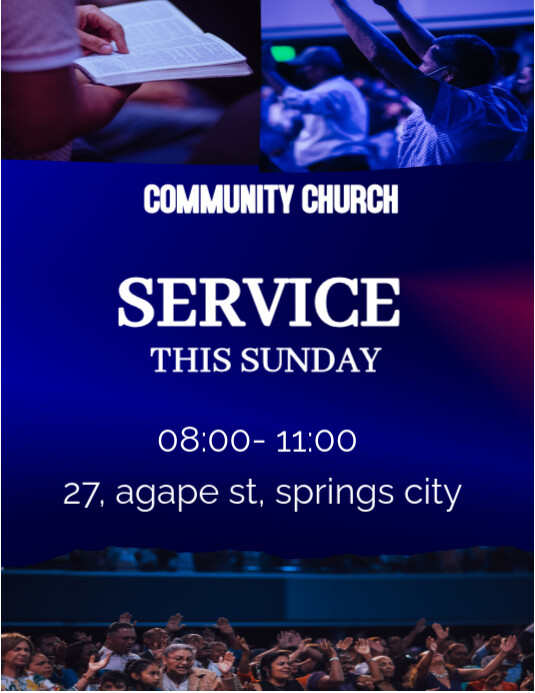 Copy of Blue Collage Sunday Serv Flyer (us Letter) | PosterMyWall
