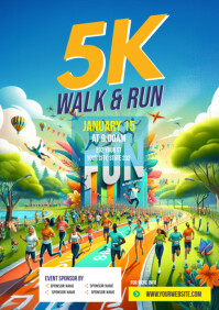 5K Walk & Run Event Flyer Template | PosterMyWall