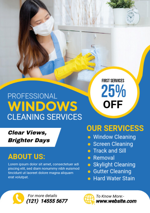 Copy of Blue Collage Window Cleaning Service A4 | PosterMyWall