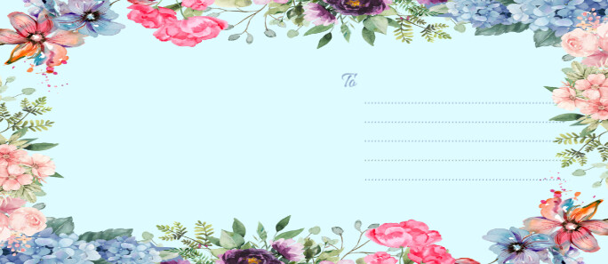 Blue color floral envelope templates | PosterMyWall
