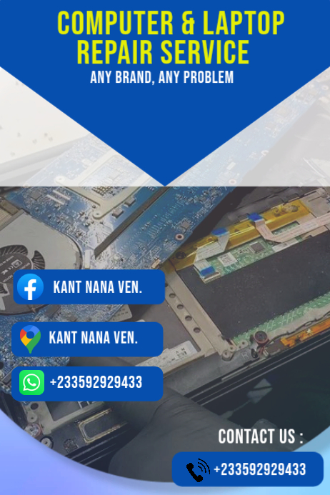 Blue Computer Repair Service Poster Template | PosterMyWall