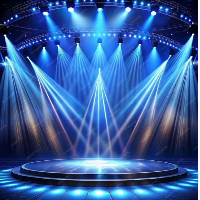 Modello Blue concert stage spotlight background | PosterMyWall