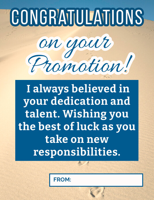 Copy of Blue Congratulations On Your Promotion Design | PosterMyWall