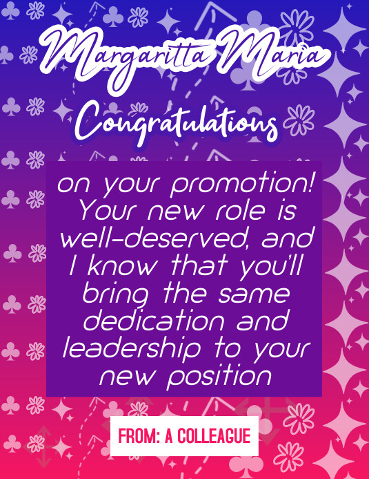 Blue Congratulations On Your Promotion Templa Templat | PosterMyWall