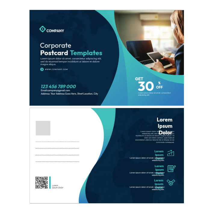 Copy of Blue Corporate Postcard Template | PosterMyWall