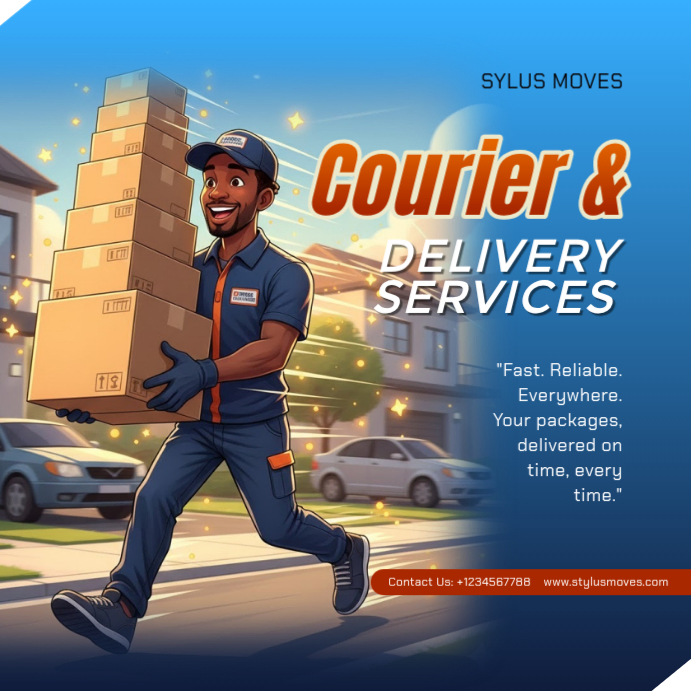 Blue Courier and Delivery Services Instagram Post Template | PosterMyWall