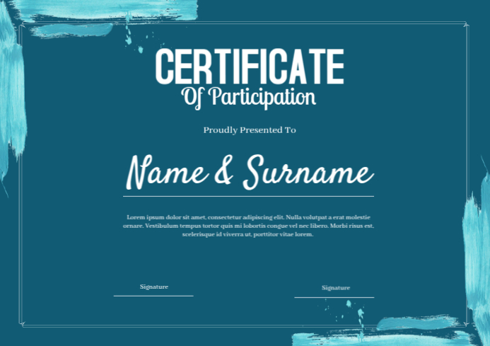 Blue Creative Participation Certificate Template | PosterMyWall