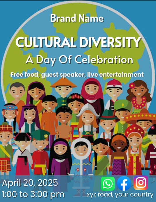 Blue Cultural Diversity Day Flyer (us Letter) Templat | PosterMyWall