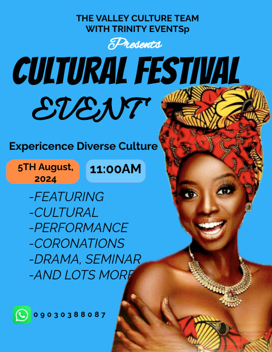 Blue Cultural Flyer (us Letter) Template | PosterMyWall