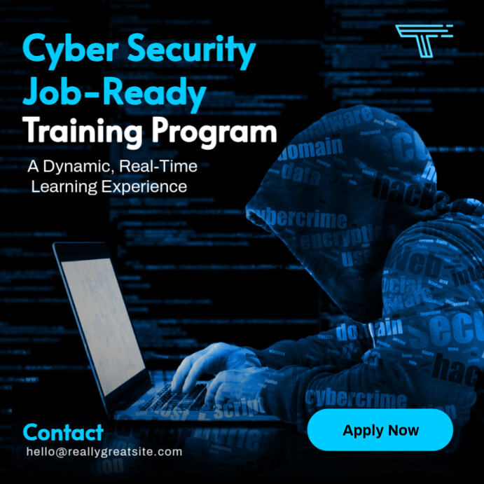Plantilla de Blue Dark Modern Cyber Security Job Training Program Post ...