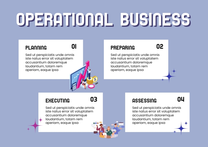 Blue Decorative Operational Business Template | PosterMyWall