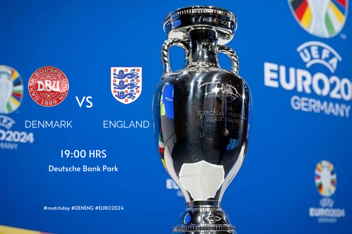 Plantilla de Blue Denmark Vs England Poster | PosterMyWall