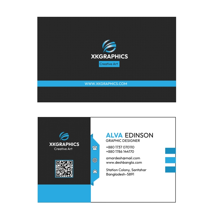 Blue Design Business Calling Card Template | PosterMyWall
