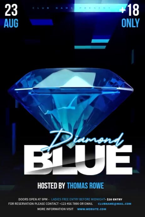 Plantilla de Blue Diamond Party | PosterMyWall