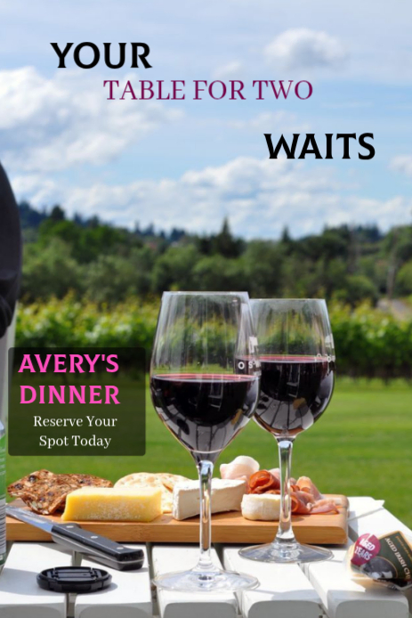 Blue Dinner Reservation Pinterest Graphic Template | PosterMyWall