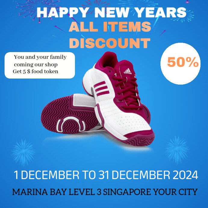 Blue Discount Instagram Post Templat | PosterMyWall