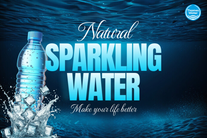 Copy of Blue Drinking Water Ad Banner 4' × 6' | PosterMyWall