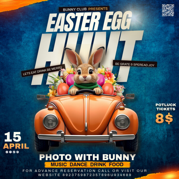 Blue Easter Egg Hunt Instagram Post Modelo | PosterMyWall