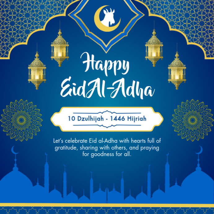 Copy of Blue Eid Al-adha Instagram Post | PosterMyWall